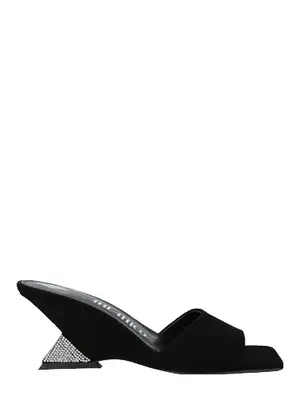 Attico Suede Slide Sandals - Black