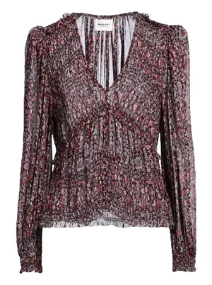 MARANT ETOILE Floral-print Top - Brown