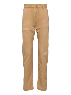PRIVATE STOCK LABS Cotton Straight Trousers - Neutrals