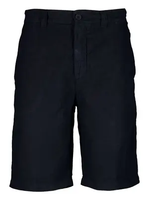 120% Lino Mid-rise Bermuda Shorts - Blue