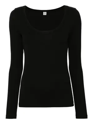 TOTÊME TOTEME Scoop-Neck Fine-Ribbed T-Shirt