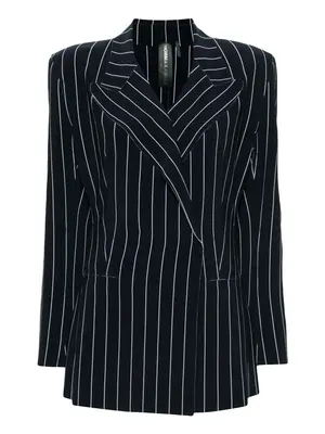Norma Kamali Pinstripe Double-breasted Blazer - Blue