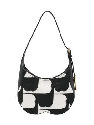 Burberry Monogram Pattern Shoulder Bag - Black
