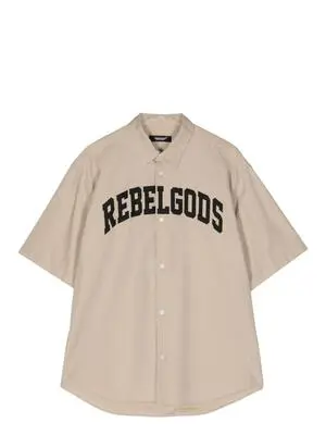 Undercover Embroidered-motif Poplin Shirt - Brown