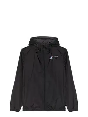 Play Comme Des Garcon K-way Zipped Hooded Jacket - Black