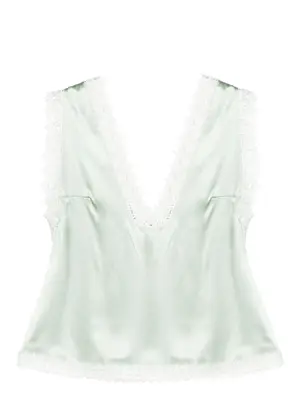 Viktor & Rolf Lace-trim Silk Camisole - Green