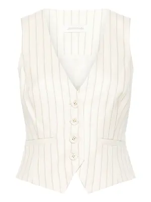 Zimmermann Pinstriped Herringbone Waistcoat - Neutrals
