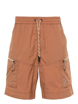 Moncler Logo-appliqué Drawstring Shorts - Brown
