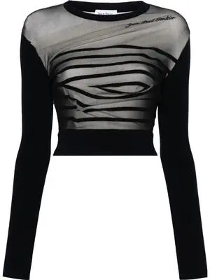 JEAN PAUL GAULTIER Marinère Layered Cropped Jumper - Black