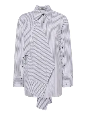 Goen.j Stripe-print Cotton Shirt - Grey