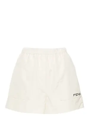 Fendi High-waist Shell Shorts - Neutrals
