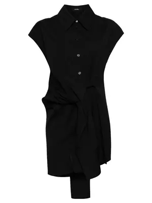 Goen.j Knot-detail Shirt Dress - Black