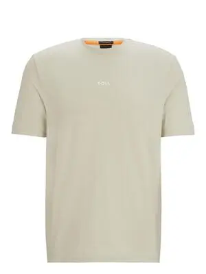 BOSS Raised-logo Cotton T-shirt - Neutrals