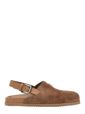 Dolce & Gabbana Logo-plaque Suede Mules - Brown