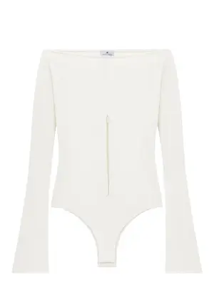 COURREGES Off-shoulder Zipped Bodysuit - White