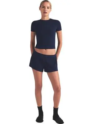 SKIMS Cotton Rib Loose Short - Navy