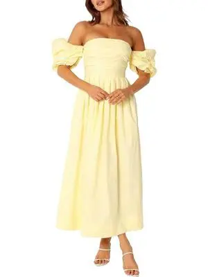 PETAL & PUP Petal & Pup Solana Off-The-Shoulder Cotton Maxi Dress