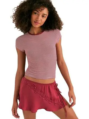 Free People Intimately Soft Flutter Half Slip Cerise