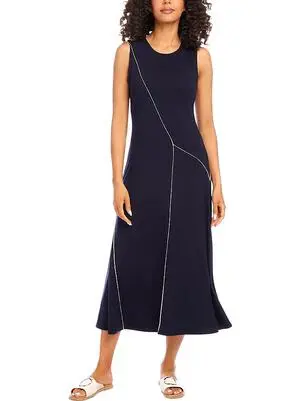 Karen Kane Reverse Seam Midi Dress - Navy