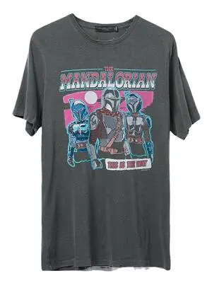 Junk Food Clothing Star Wars The Mandalorian This Is The Way Vintage Tee - Black