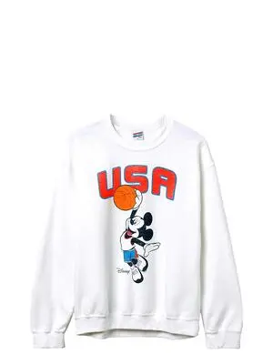 Junk Food Clothing Mickey Mouse Fleece Sweatshirt - White