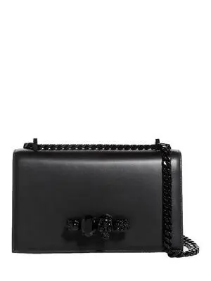 Alexander McQueen Embellished Leather Shoulder Bag - Black