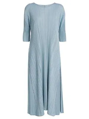 Issey Miyake Mellow Pleats Midi Dress - Grey