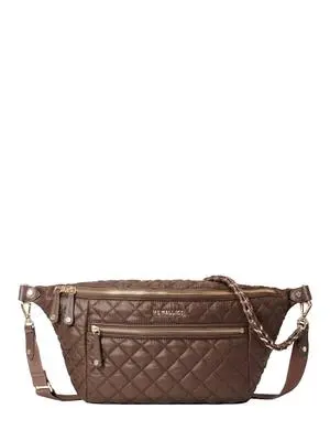 Mz Wallace Small Crosby Quilted Nylon Convertible Bag - Walnut