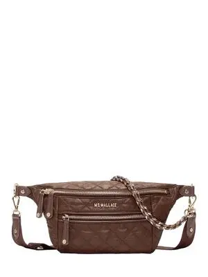 Mz Wallace Small Crosby Quilted Nylon Convertible Bag - Walnut