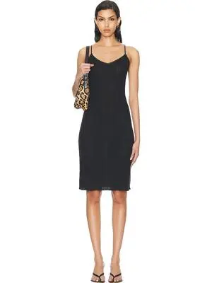 COU COU The Midi Slip Dress - Black