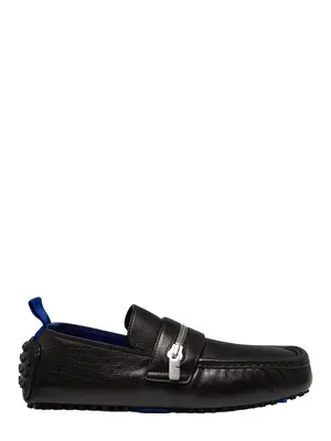 Burberry Motor Leather Loafers - Black