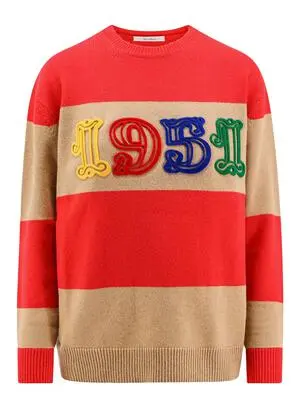 Max Mara Wool And Cashmere Sweater With Flocked Motif - Red