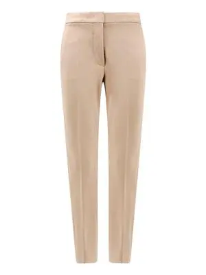 Max Mara Viscose Blend Straight Leg Trouser - Beige