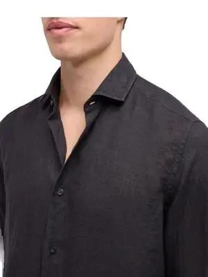 Frescobol Carioca Apos;s Antonio Linen Casual Button-down Shirt - Black