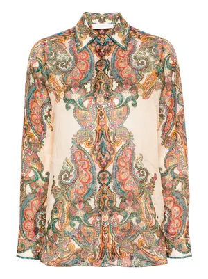 Zimmermann Ottie Paisley-print Shirt - Neutrals