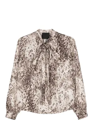 Givenchy Leopard-print Silk Blouse - Brown