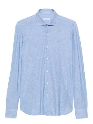 ORIAN Mélange-effect Shirt - Blue