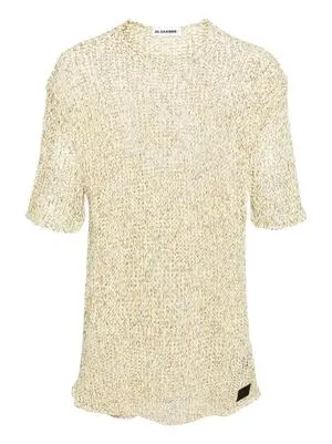 JIL SANDER Open-knit T-shirt - Yellow