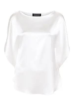 GIANLUCA CAPANNOLO Boat-neck Satin Blouse - White