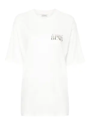 ANINE BING Logo Cotton T-shirt - White