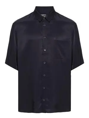 Patrizia Pepe Short-sleeve Textured Shirt - Blue