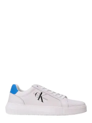 Calvin Klein Leather Logo Sneakers - White