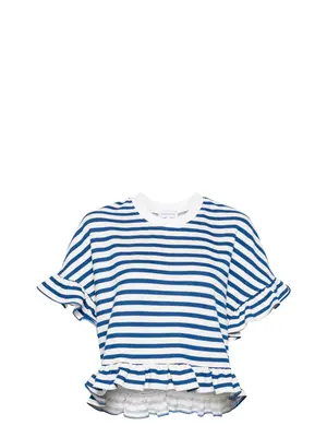 IOANA CIOLACU Striped Jersey Sweatshirt - White