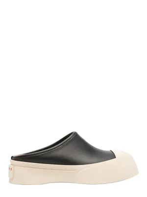 Marni Mary Jane Leather Mules - Black