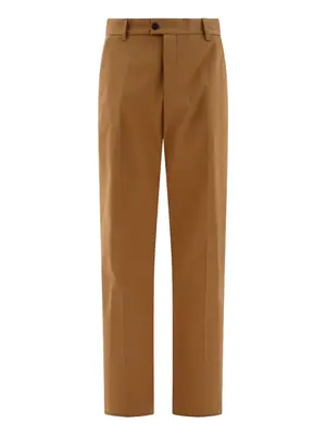 Alexander McQueen Gabardine Straight-leg Trousers - Brown