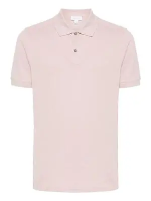 Sunspel Short-sleeve Cotton Polo Shirt - Pink