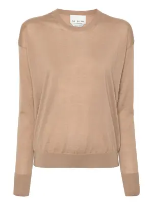 SA SU PHI Crew-neck Cashmere Jumper - Brown
