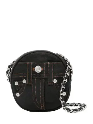 MOSCHINO MOSCHINO JEANS Decorative Stitching Denim Shoulder Bag
