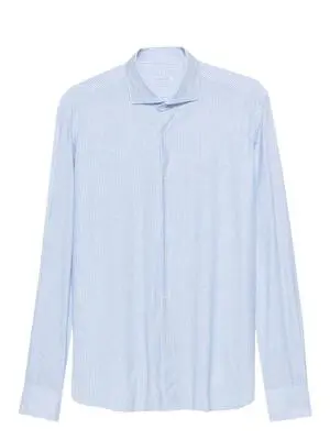 ORIAN Striped Stretch Shirt - Blue