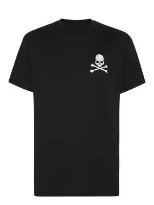 Philipp Plein Skull-embroidery Cotton T-shirt - Black